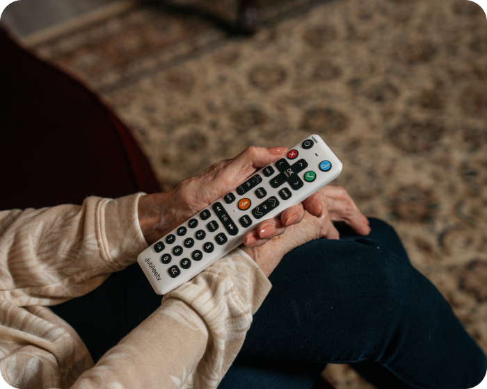 Remote Caregiving System | TV Remote for Elderly - JubileeTV